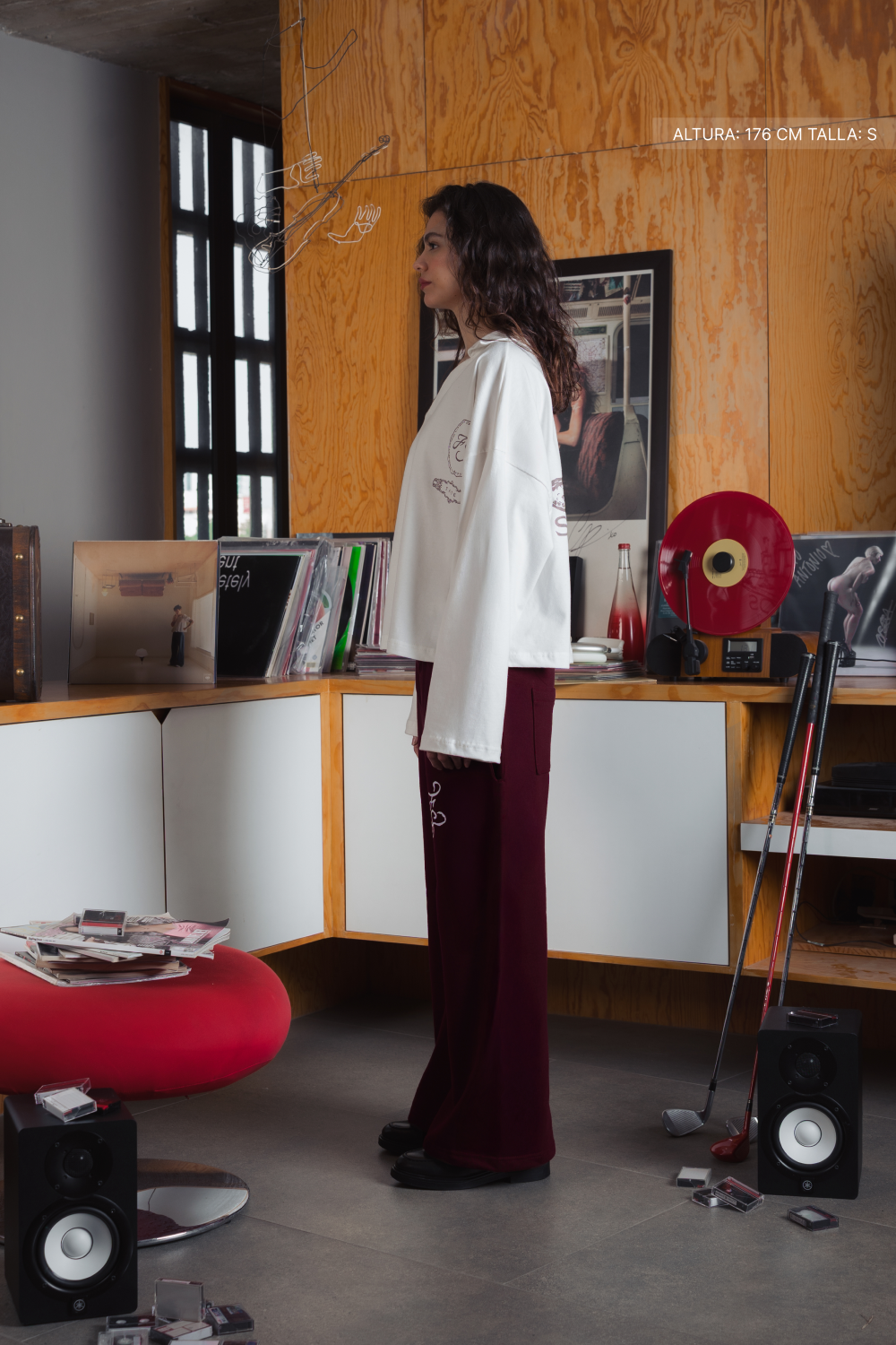 Fate Studios Script Wide Pants Burgundy – FATE