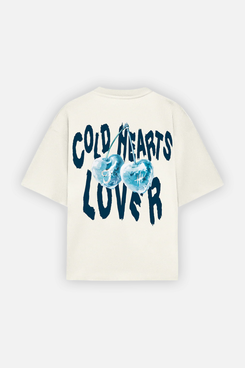 Camiseta Cold Hearts Tee Color Beige con Diseño Streetwear – FATE